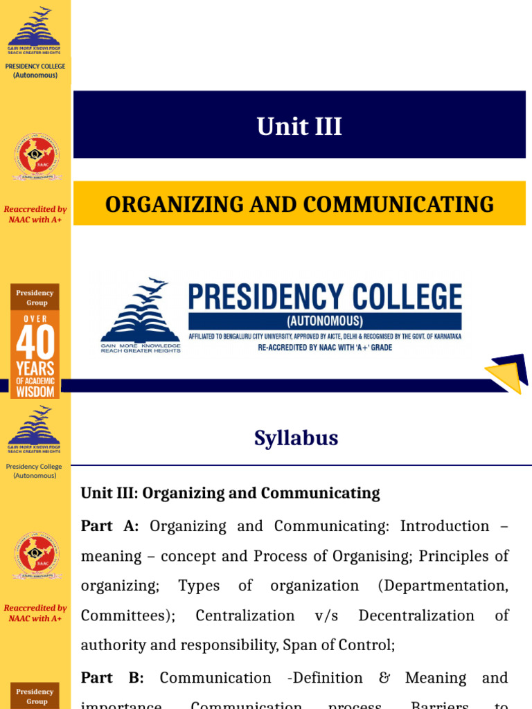 Unit III MPP | PDF | Communication | Organizational Structure