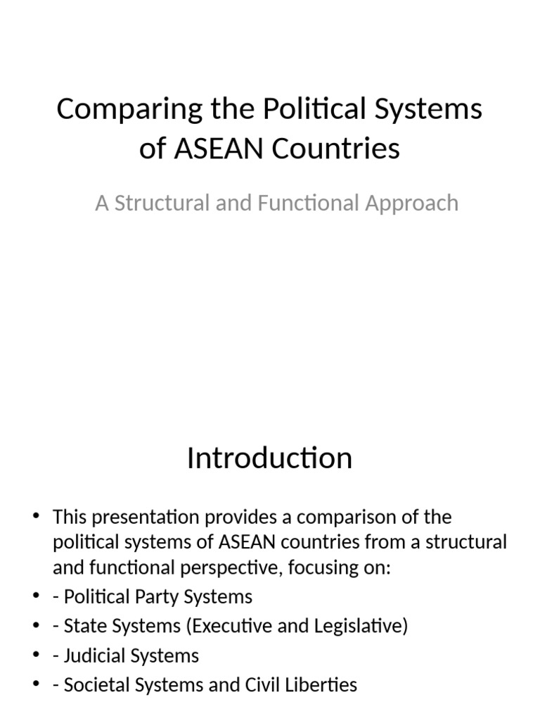 Comparing Political Systems of ASEAN Countries | PDF | Separation Of ...