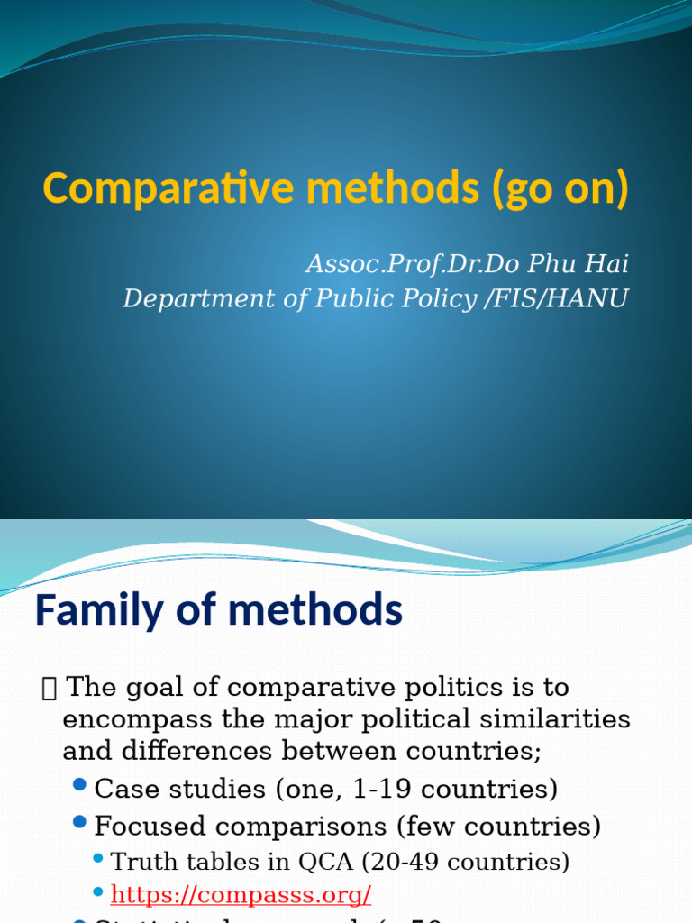 Lect 2.1 Comparative Methods | PDF | Statistics | Quantitative Research