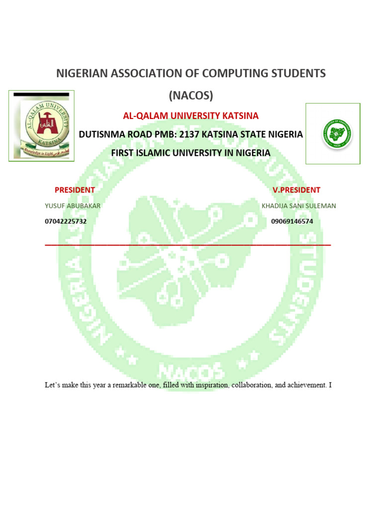 Nigerian Association of Computing Students | PDF