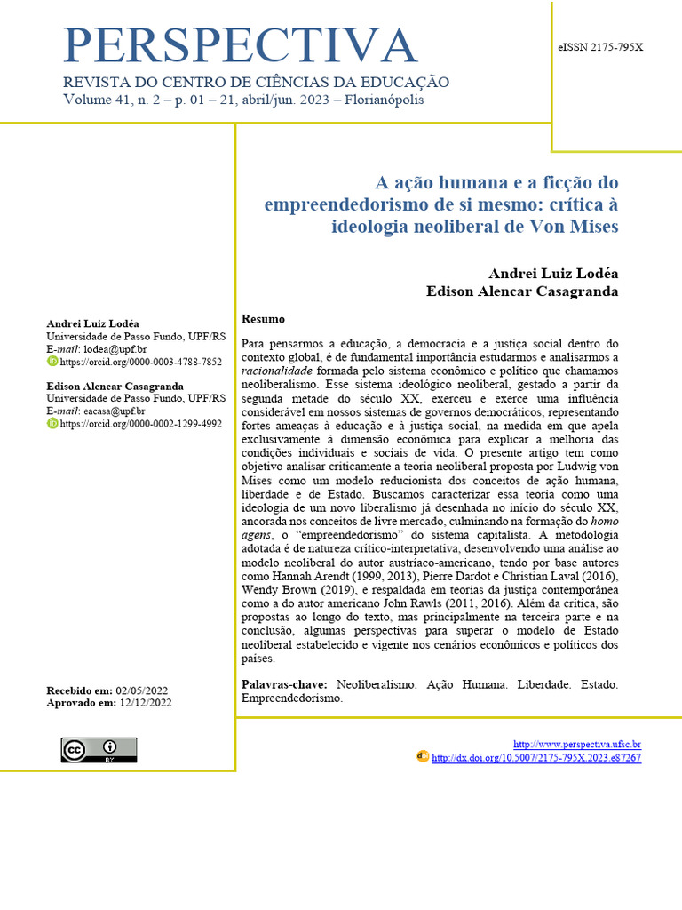 Lodea, 2023 - Crítica Ao Modelo Neoliberal de Von Mises | PDF ...