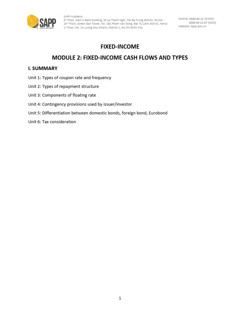 CFA1 - FI - 2024 - M2 - Coaching Questions | PDF | Hanoi | Bonds (Finance)