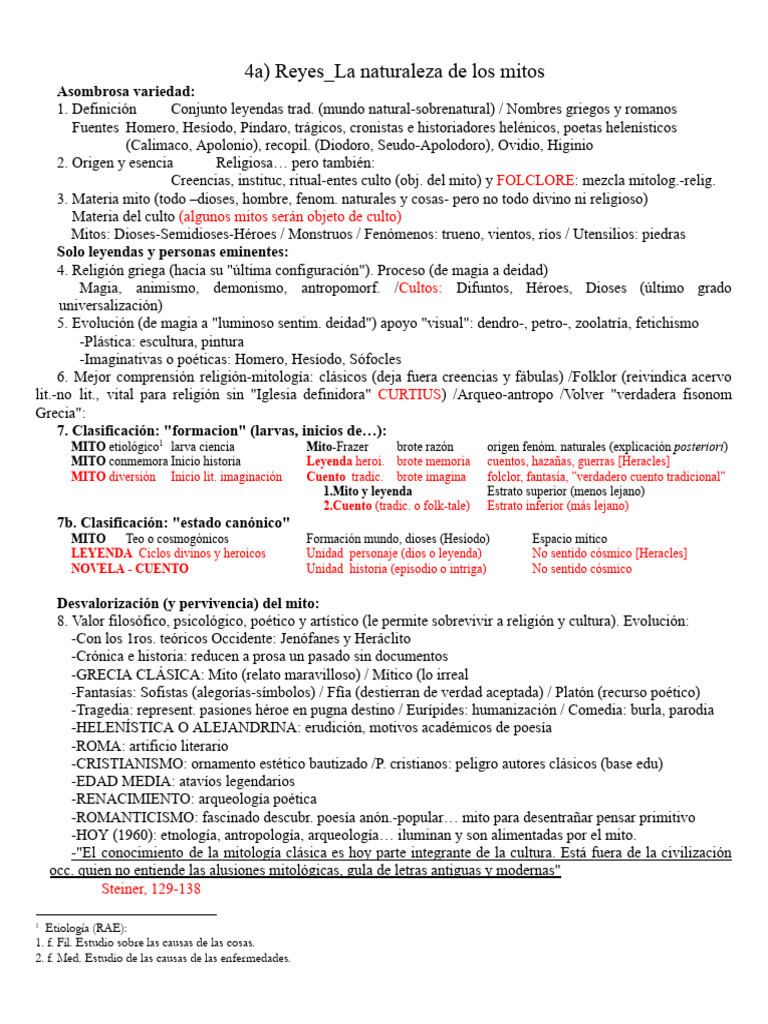 4a) Reyes - La Naturaleza de Los Mitos | PDF | Mitología griega