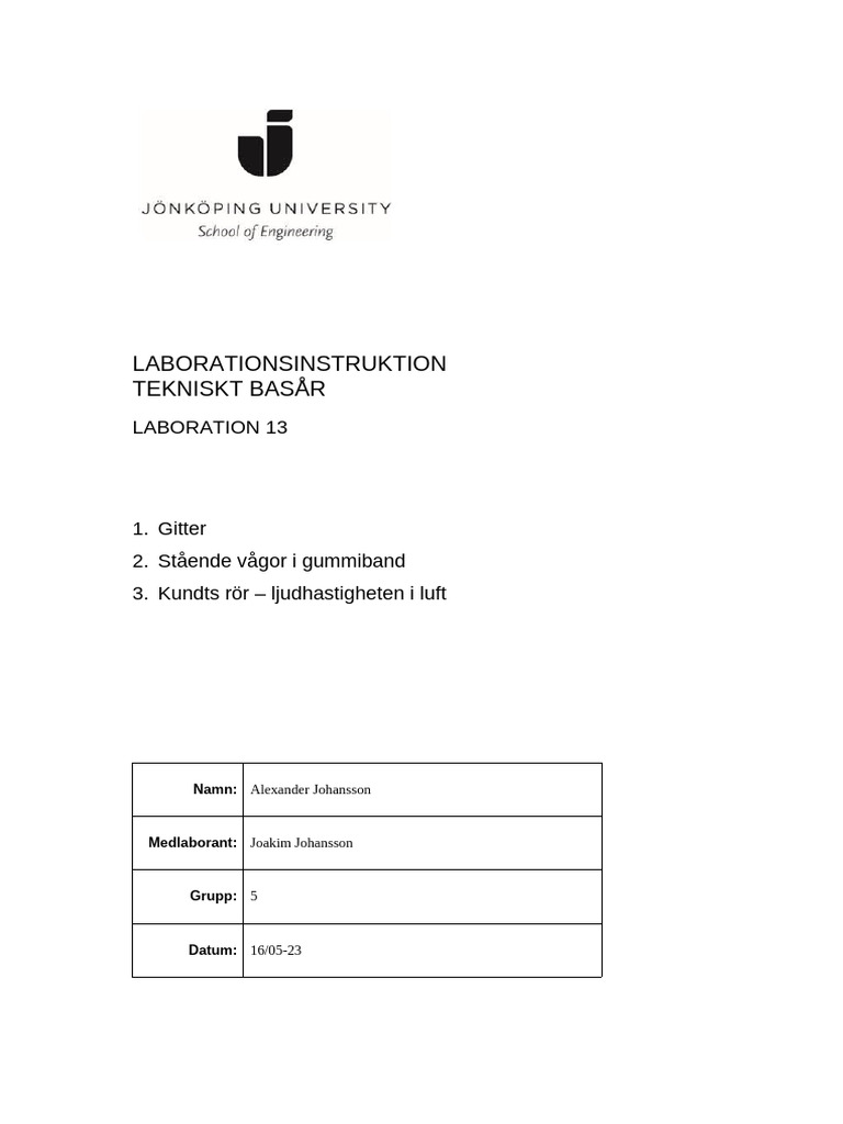 Lab13 - v16 2023 Interferens | PDF