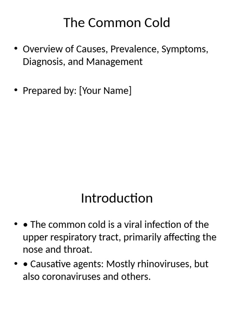 Common Cold Presentation | PDF