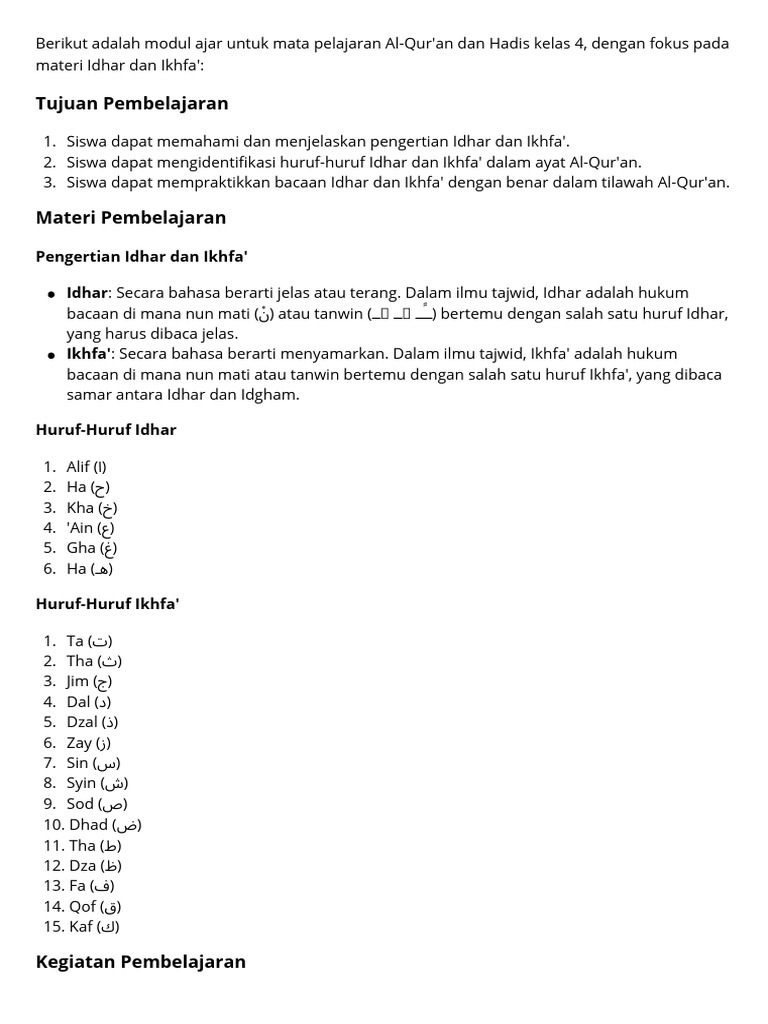 Pengertian Idhar dalam Tajwid | PDF | Agama & Spiritualitas