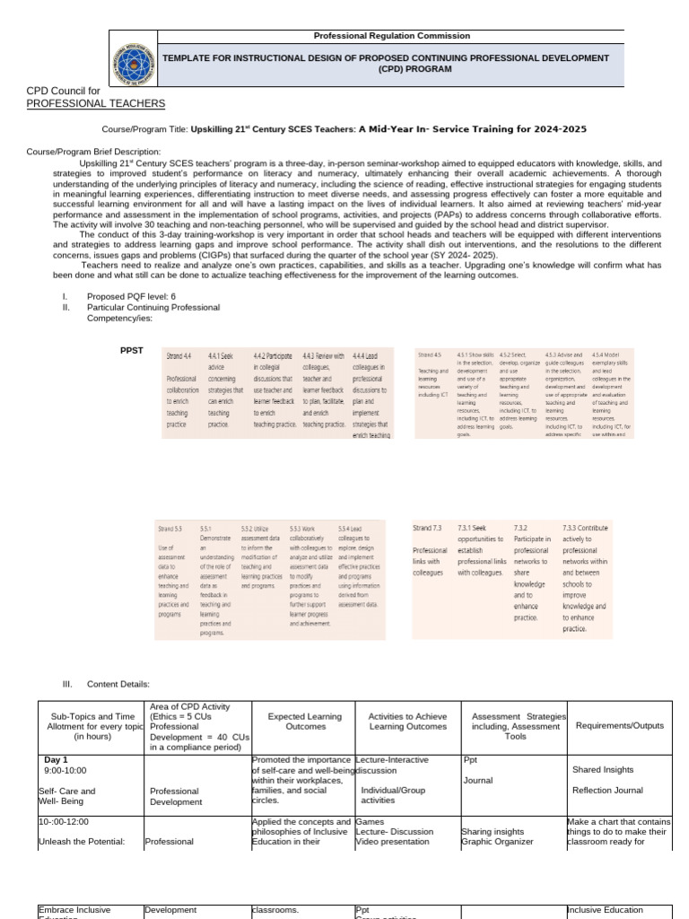 PDP Design Upskilling 21st Century Teachers EDITED 3DAYS 1 | PDF ...