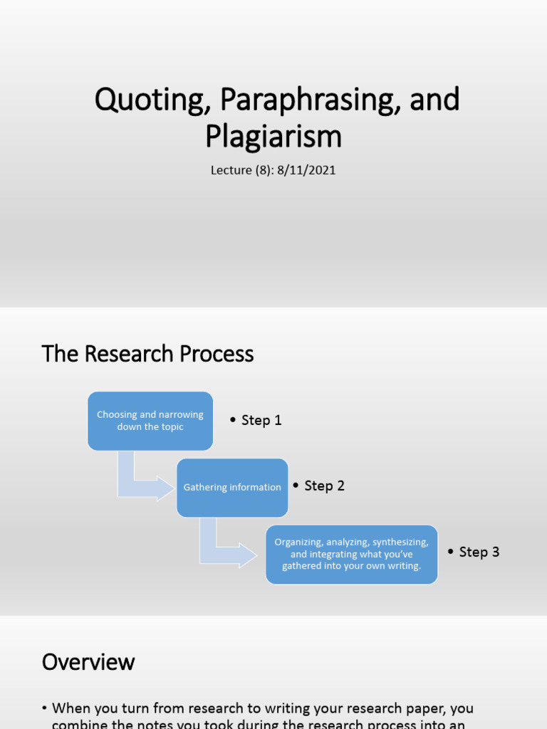 Quoting, Paraphrasing, and Plagiarism | PDF | Noun | Adjective