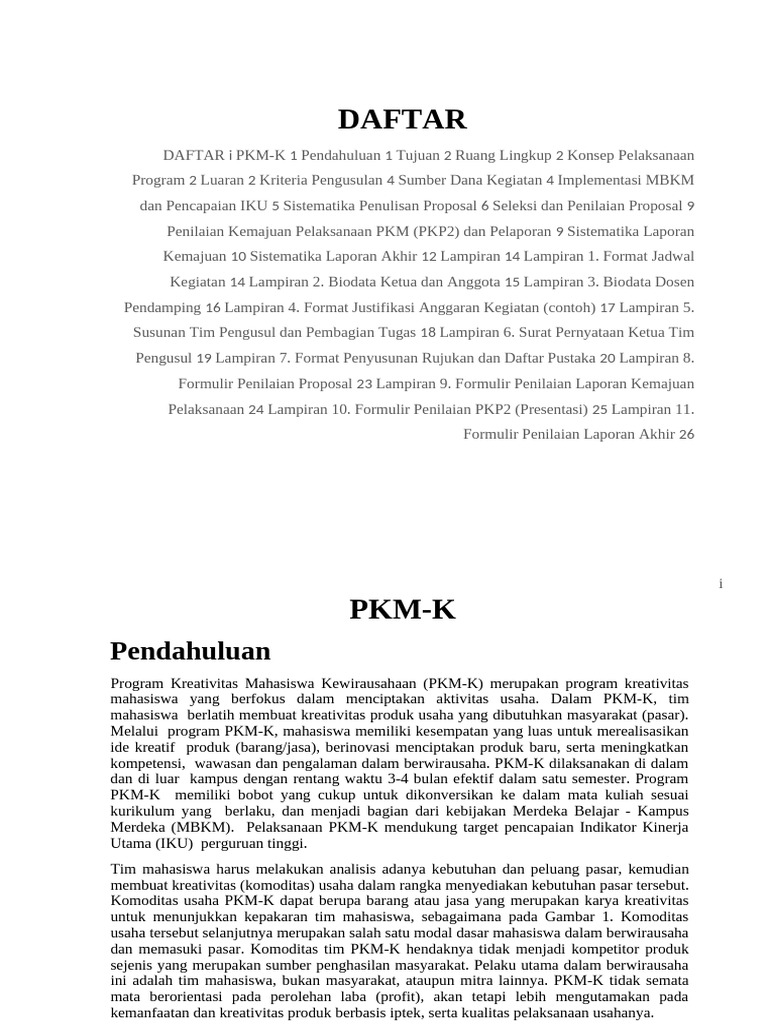 Panduan PKM K 2024 | PDF | Karier & Perkembangan | Pengelolaan Keuangan & Uang