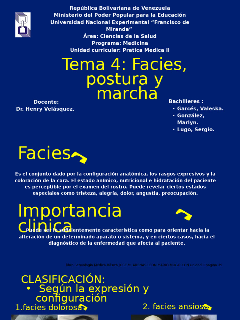 Facies y Marcha en Semiología Médica | PDF | Cara | Anatomía humana