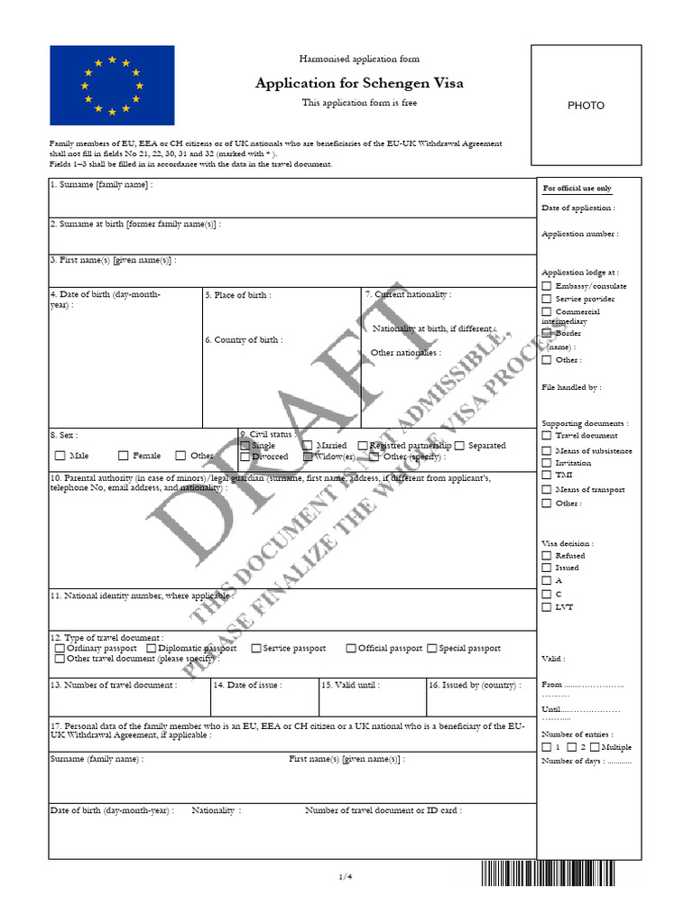Schengen Visa Application Form Guide | PDF | Travel Visa | Passport