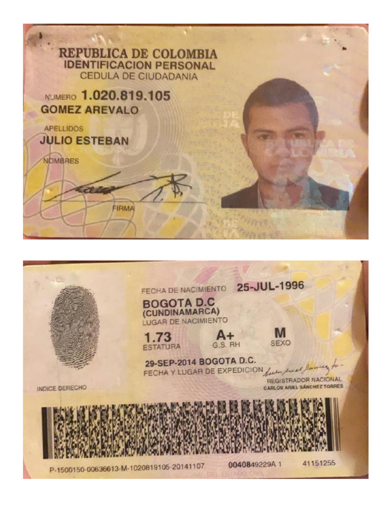 Cedula Julio e Gomez Arevalo | PDF