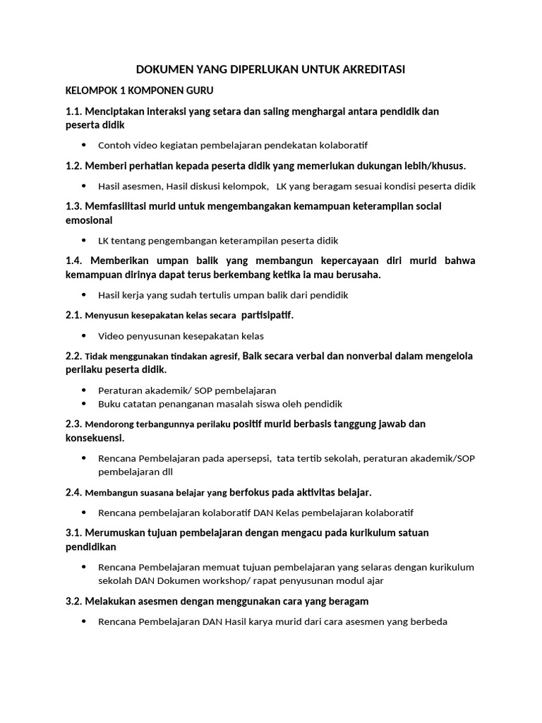 Dokumen Yang Diperlukan Untuk Akreditasi2024 Sam Darul Fikri-1 | PDF ...