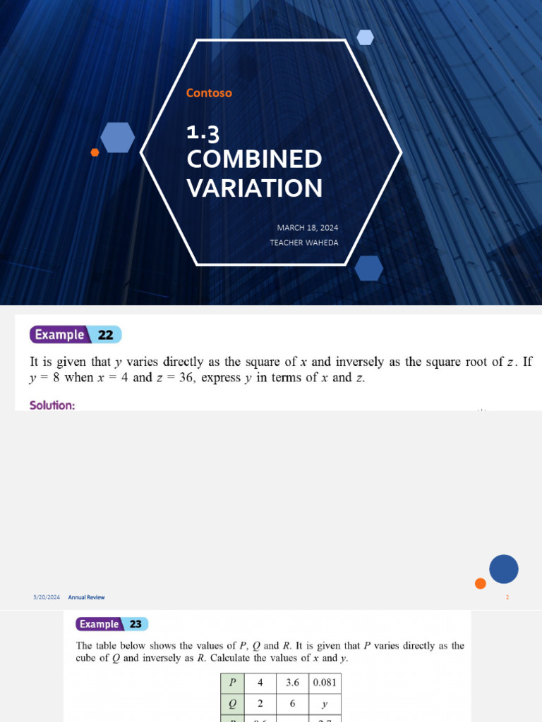 1.3 Combined Variation | PDF | Economies