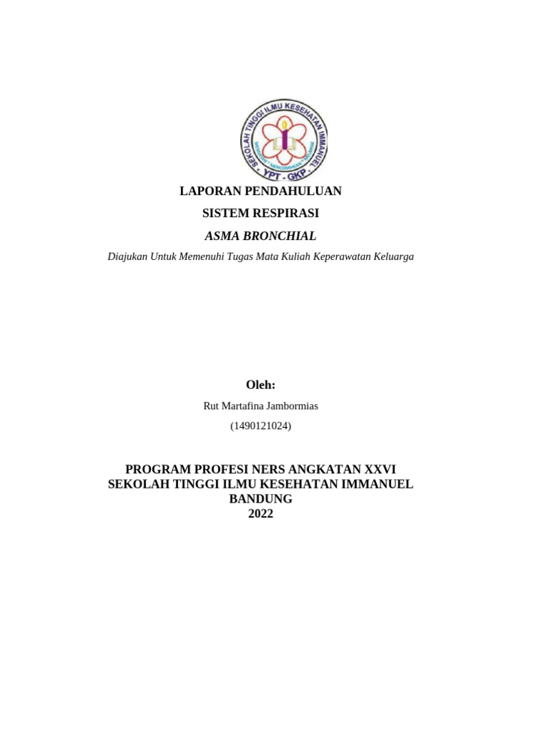 LP Asma Bronchial - Rut M Jambormias - 1490121024 - PPN'26 | PDF | Sains & Matematika