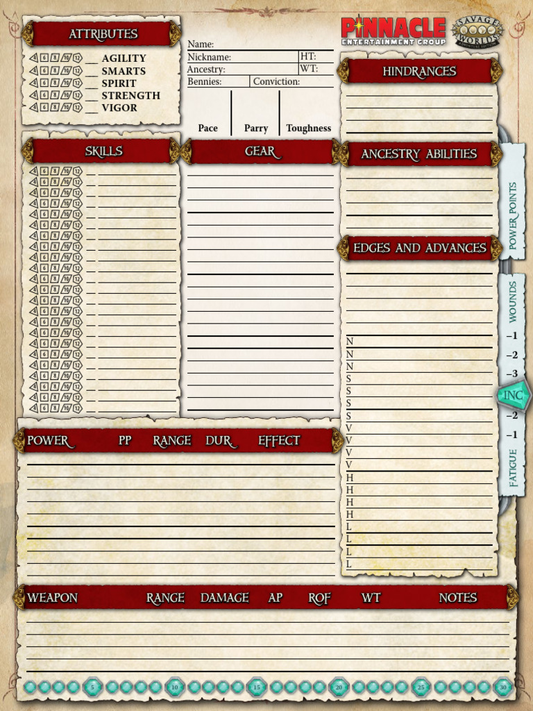 SWFC_Character_Sheet_FF | PDF | Role Playing Games | Role Playing Video Games