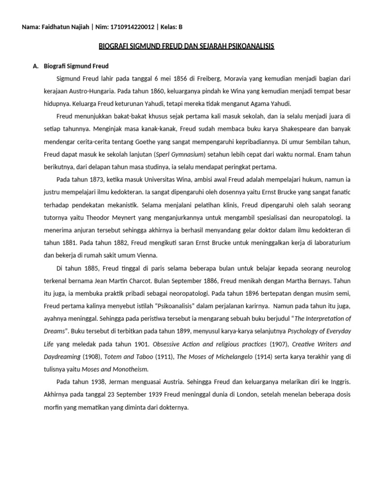 Sejarah Psikoanalisis Dan Biografi Sigmu | PDF | Ilmu Sosial