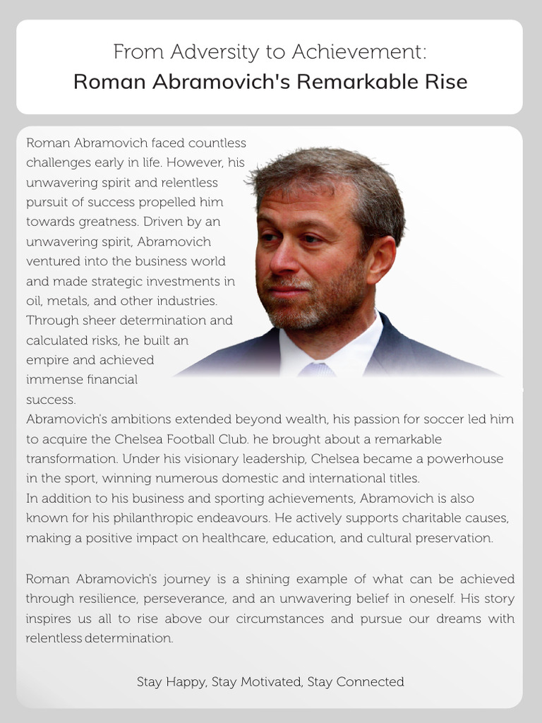 Stay Motivated - Roman Abramovich | PDF