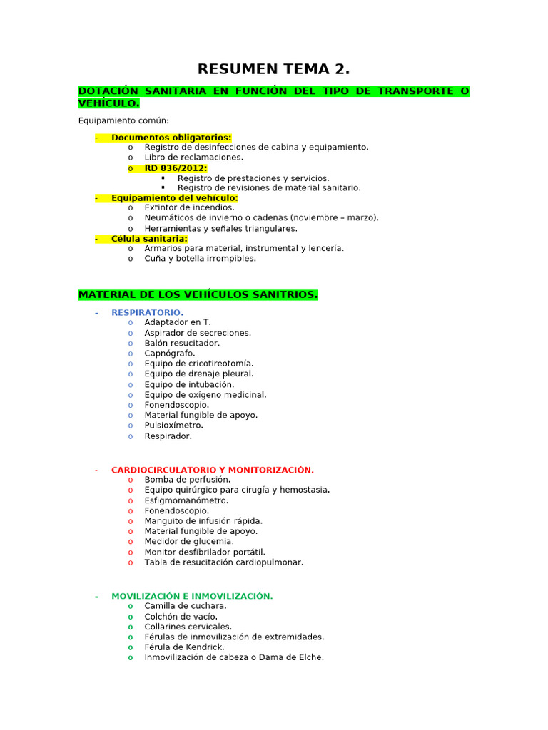 Resumen Tema 2 | PDF | Reanimación cardiopulmonar | Medicina CLINICA