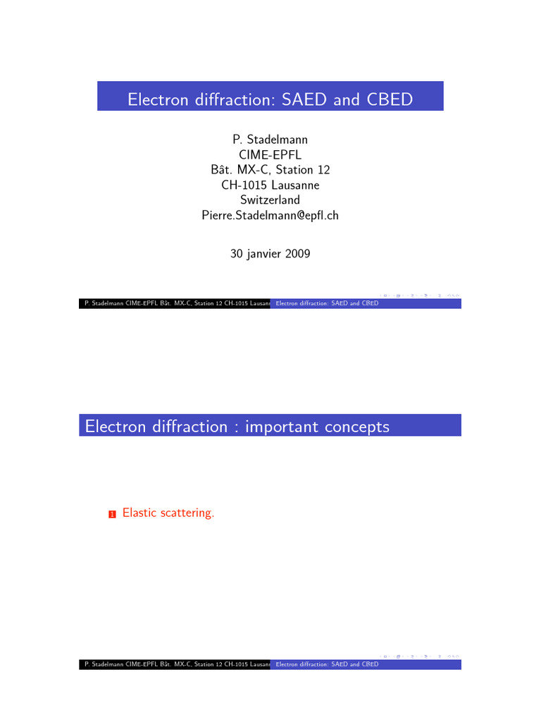 Electron Diffraction_ SAED and CBED | PDF | Physical Chemistry | Optics