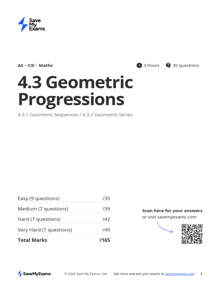 4 3 Geometric Progressions | PDF | Numbers | Mathematical Objects