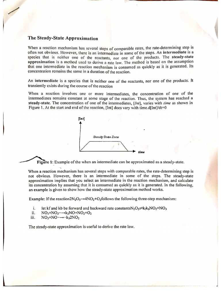 Steady State Approximation And Solid State Reaction Pdf