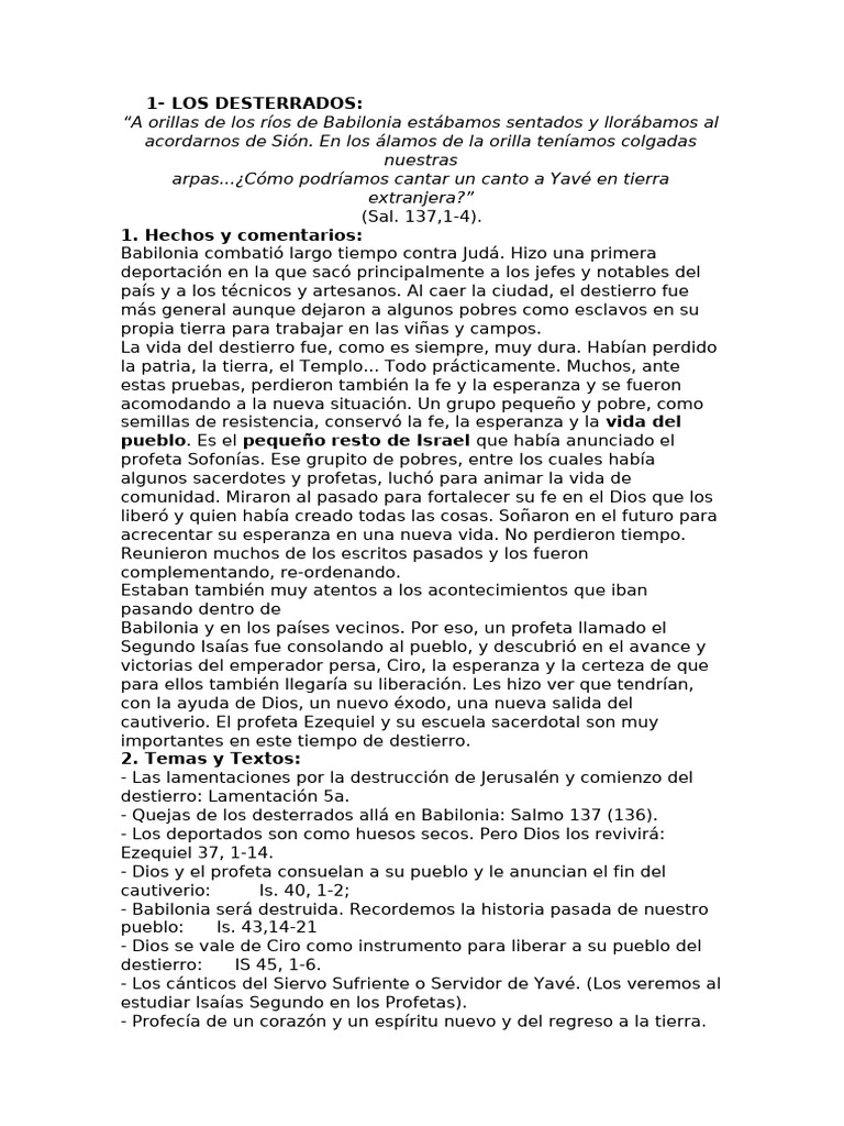 El Destierro o Exilio | PDF | Ezequiel | Babilonia