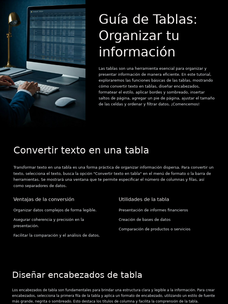Guia de Tablas Organizar Tu Informacion | PDF | Informática