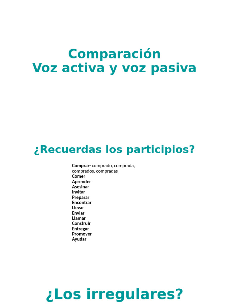 Voz Pasiva y Voz Activa | PDF