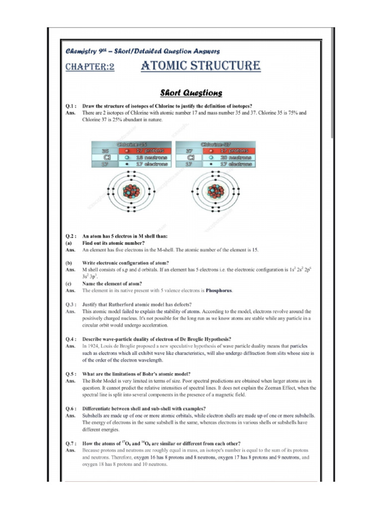 9th Chapter 2 Atomic Structure | PDF