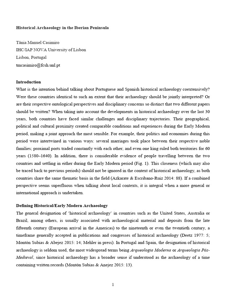 Historical_Archaeology_in_the_Iberian_Peninsula_ | PDF | Archaeology ...