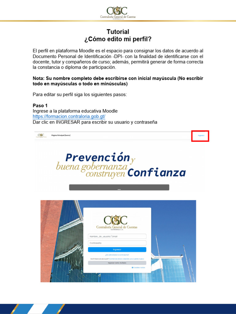 Tutorial Cómo Edito Mi Perfil | PDF