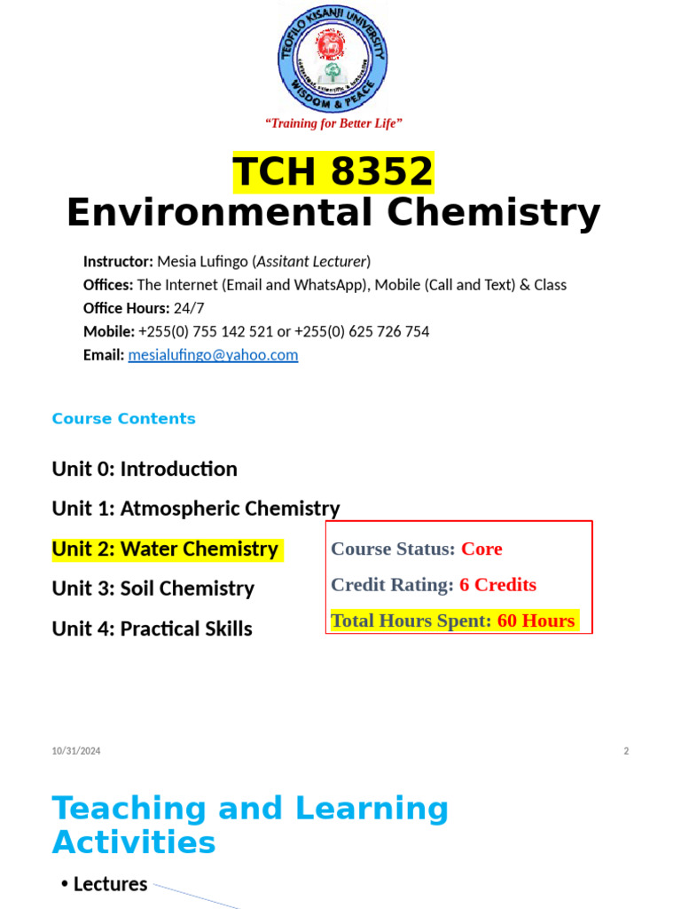 Lecture 6_TCH 8352 2023_24 | PDF