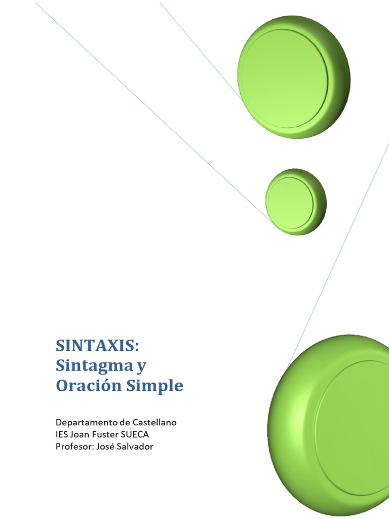 2 SINTAXIS-Sintagma Oración Simple | PDF | Asunto (gramática) | Adverbio