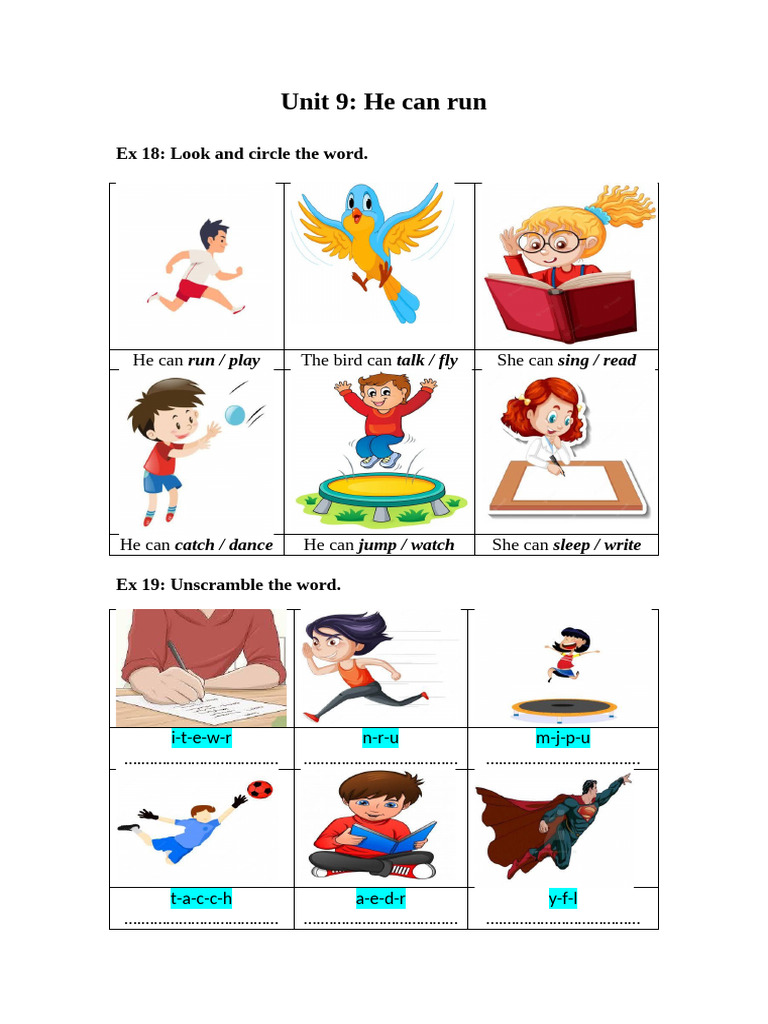 UNIT 9 He can run | PDF