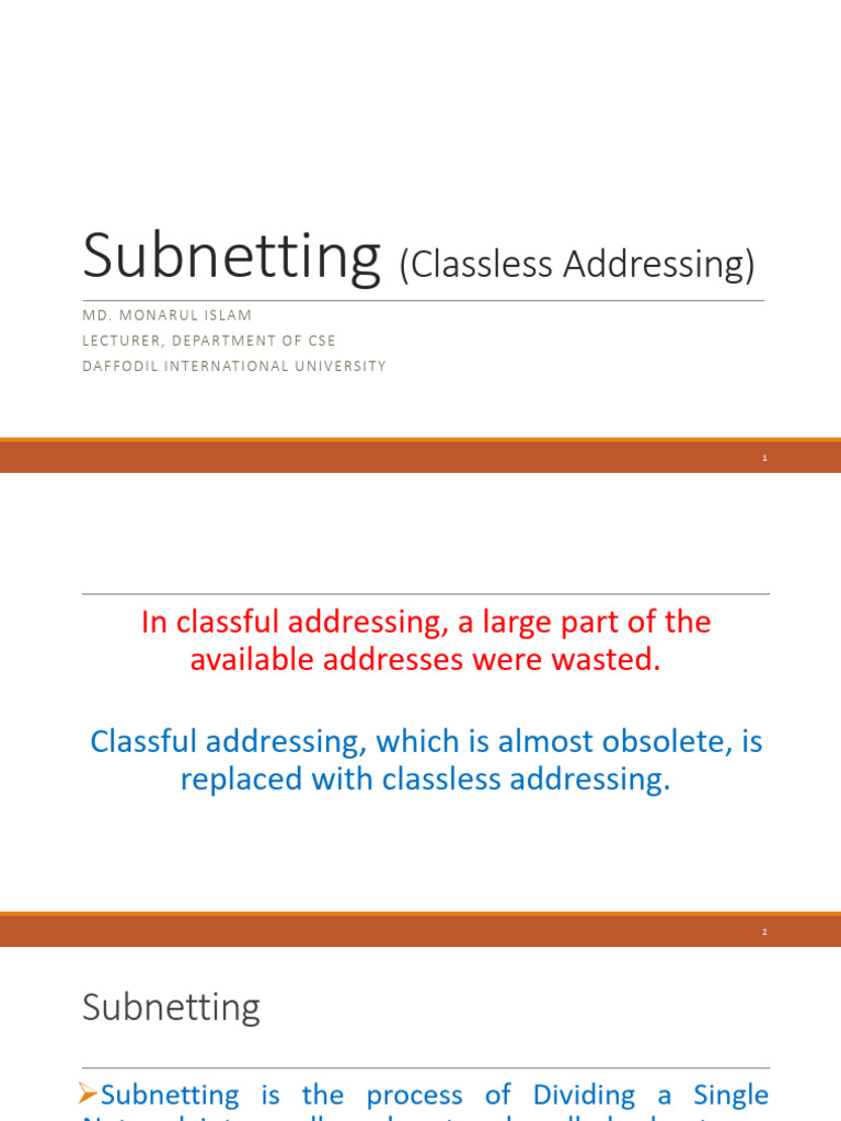 Classless Subnetting Guide | PDF | Internet Architecture | Computer ...
