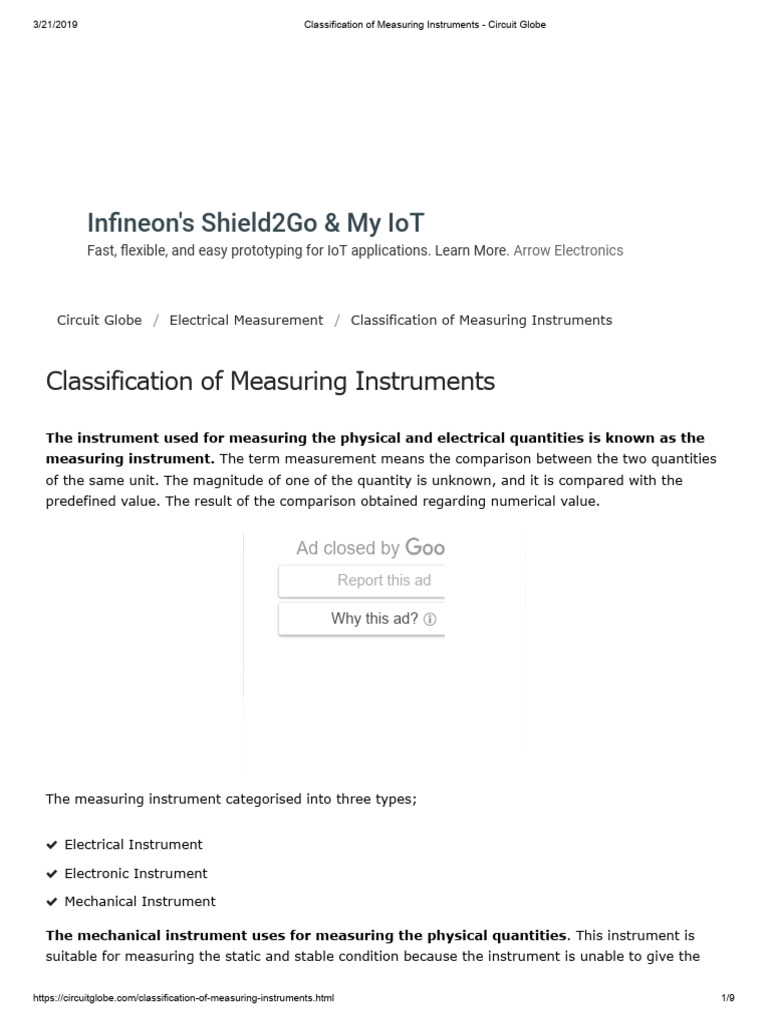 Classification of Measuring Instruments - Circuit Globe | PDF | Electrical Engineering | Electricity