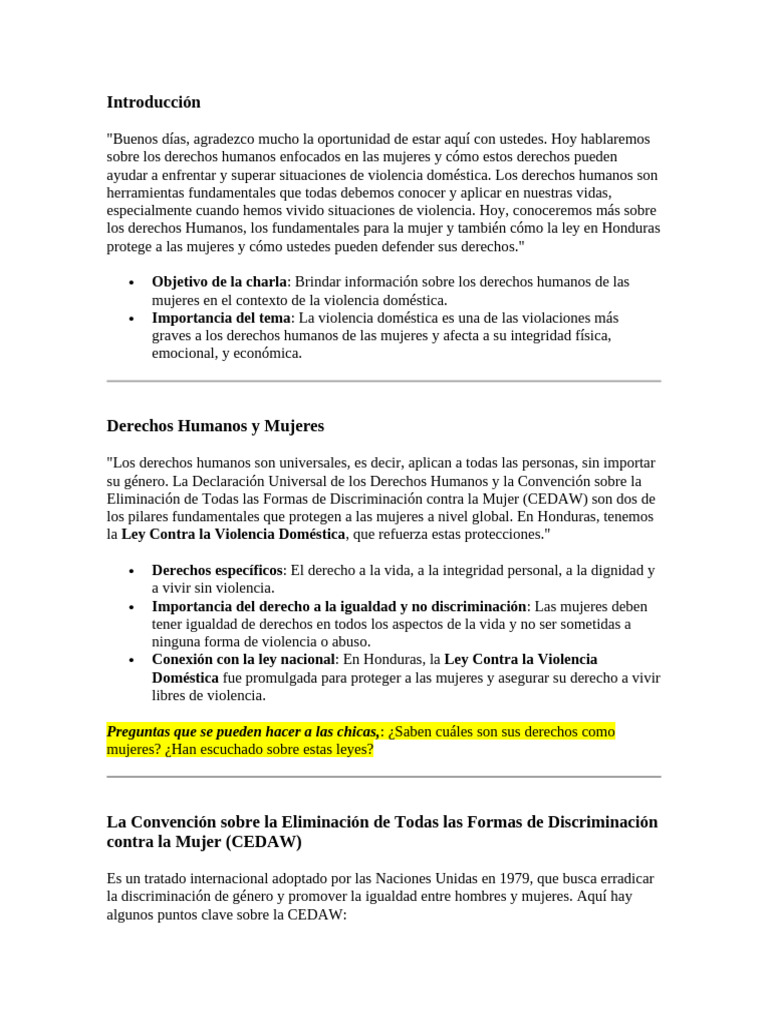 Info Charla DDHH | PDF | Estudios de género | Igualdad de género