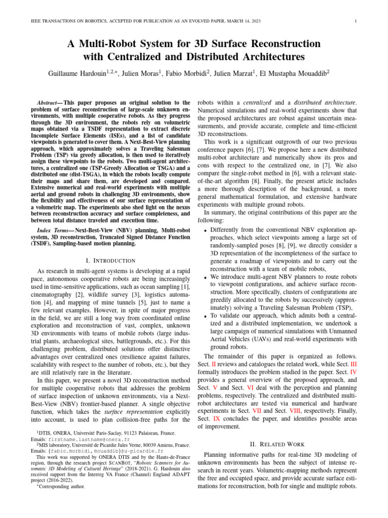 A Multi-Robot System For 3D Surface Reconstruction With Centralized and ...