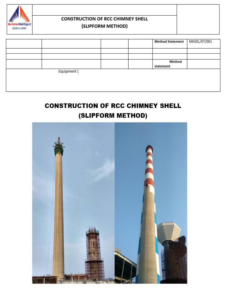 Construction of RCC Chimney Shell | PDF | Concrete | Pipe (Fluid ...
