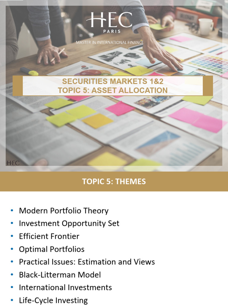 Topic_05_Asset_Allocation | PDF | Modern Portfolio Theory | Capital Asset Pricing Model