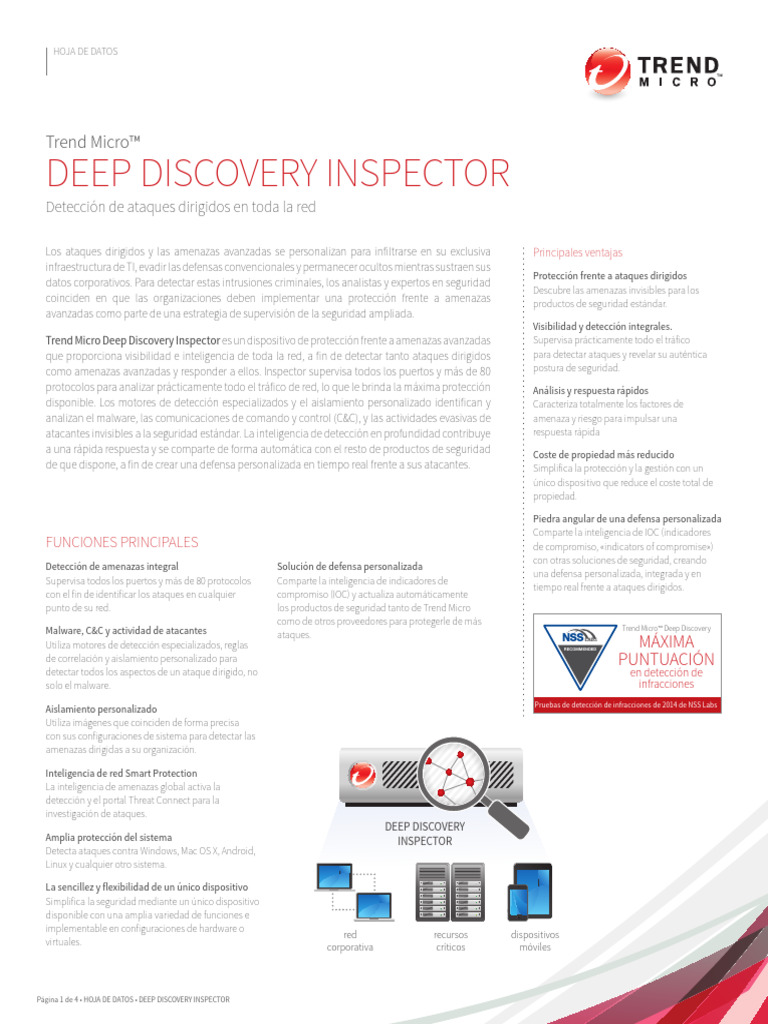 Deep Discovery Inspector Datasheet Es | PDF | Malware | Software de la ...