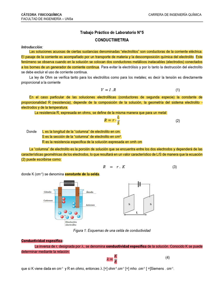 Conductimetría en Ingeniería Química | PDF | Valoración | Química