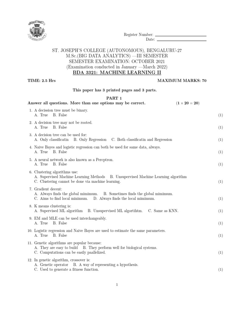 BDA 3321 - Machine Learning II | PDF | Machine Learning | Learning