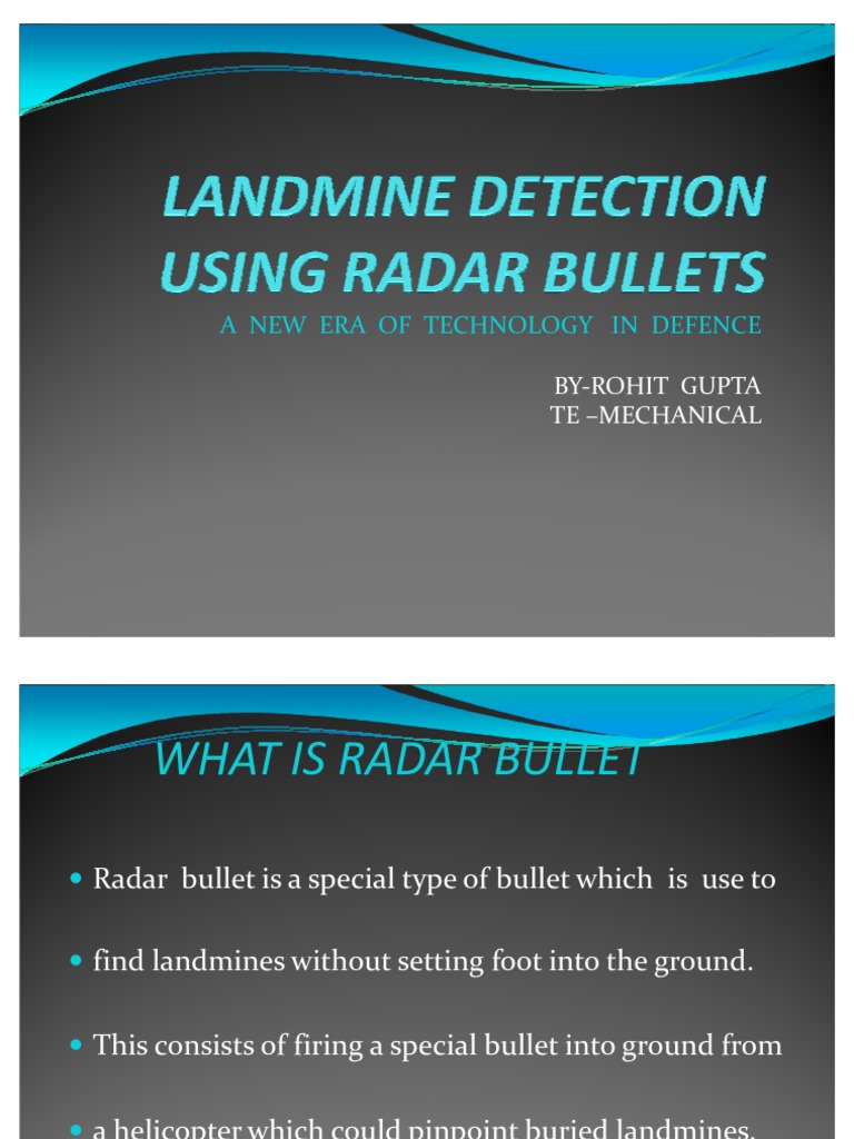 Landmine Detection Using Radar Bullets Pdf