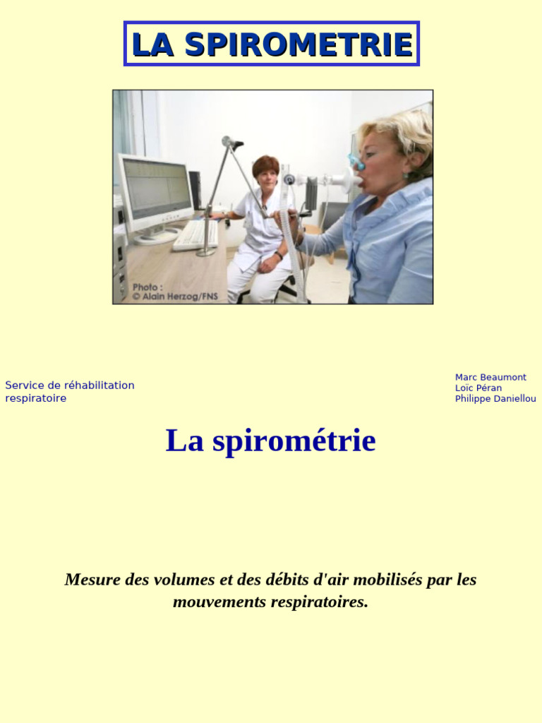 Introduction à la Spirométrie | PDF | Médecine clinique | Spécialités médicales