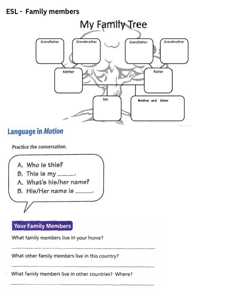 ESL - Family Members | PDF