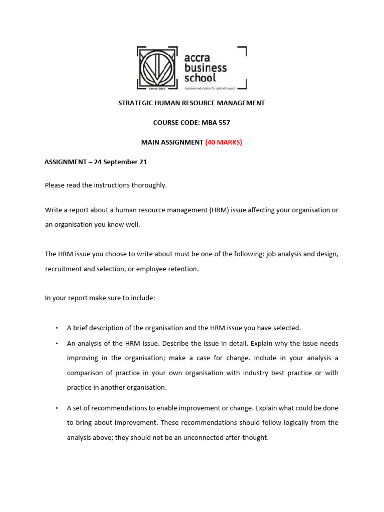 SHRM Assignment - OCTOBER 2021 | PDF | Human Resource Management | Citation