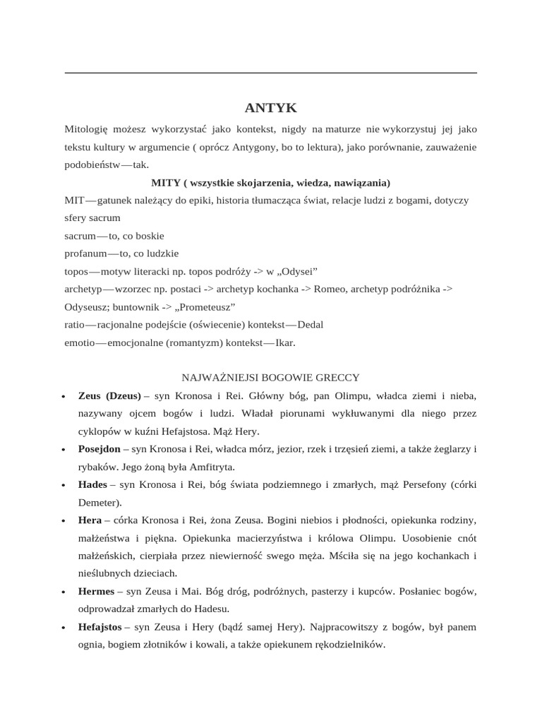 Antyk Opracowanie | PDF