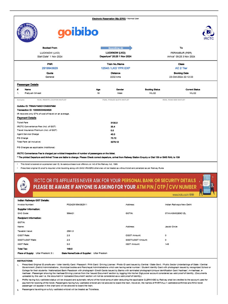 TRNAV1M3O1CN6037MM Eticket | PDF | Identity Document